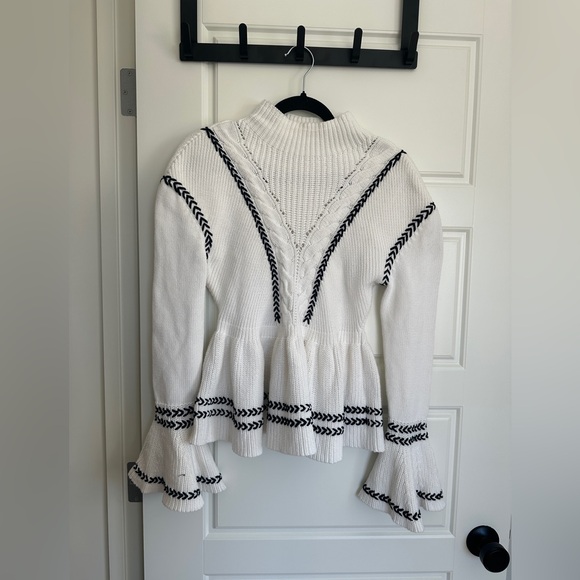 Self-Portrait | Sweaters | Selfportrait White And Black Sweater | Poshmark